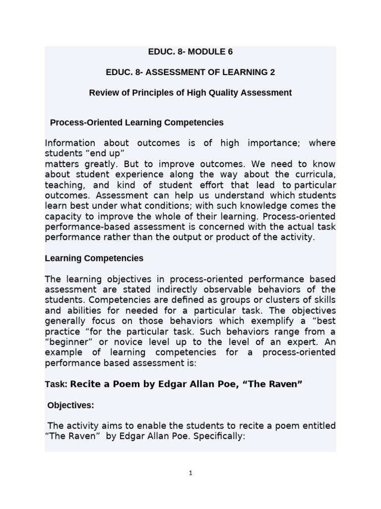 Module 6 Assessment of Learning 2 1ST Sem 2022 2023 | PDF | Educational Assessment | Teachers