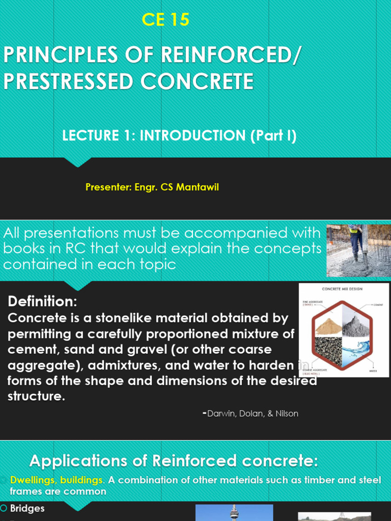 Lec 1- Intro | PDF | Concrete | Strength Of Materials