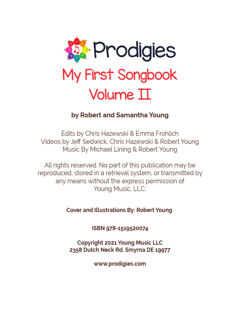 My First Songbook Volume II Prodigies Songbook | PDF | Chord (Music ...