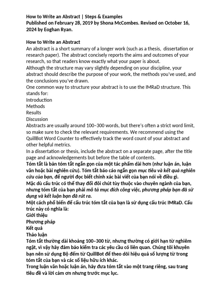 How To Write An Abstract | PDF