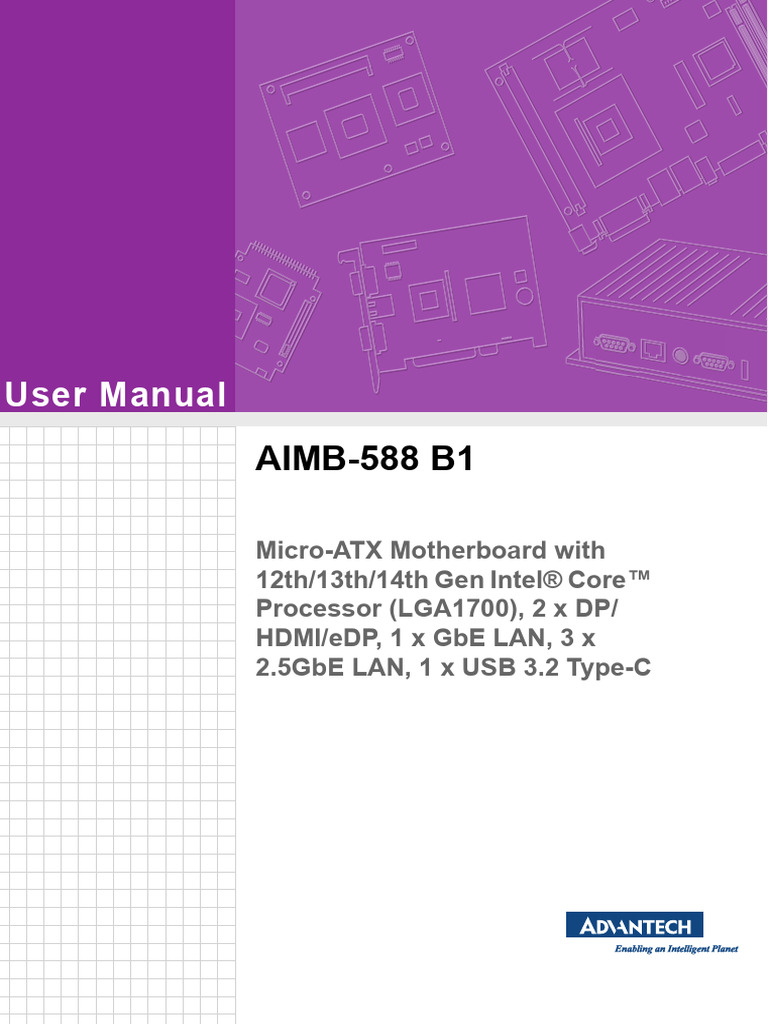 AIMB-588_B1_User_Manual_Ed.1_FINAL | PDF | Bios | Usb