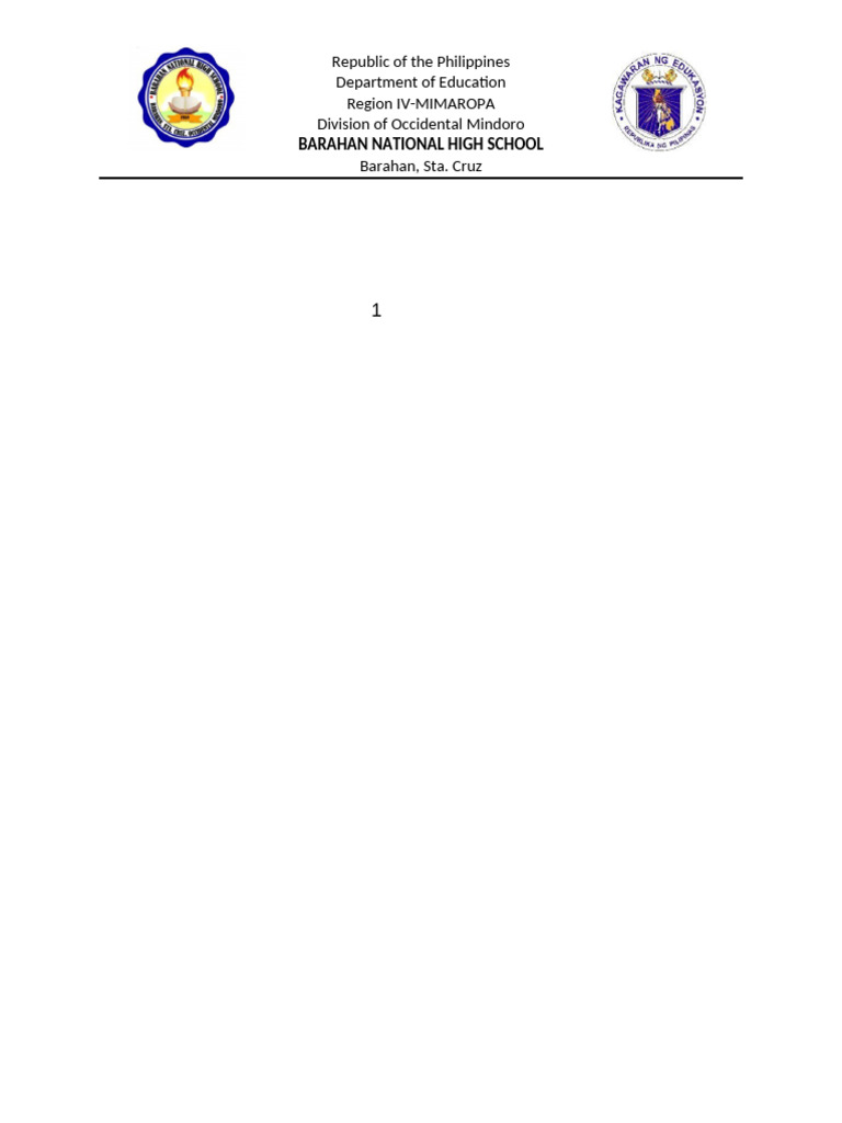 Barahan National High School Overview | PDF