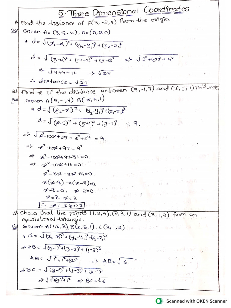 Maths 1B 3D Geometry | PDF