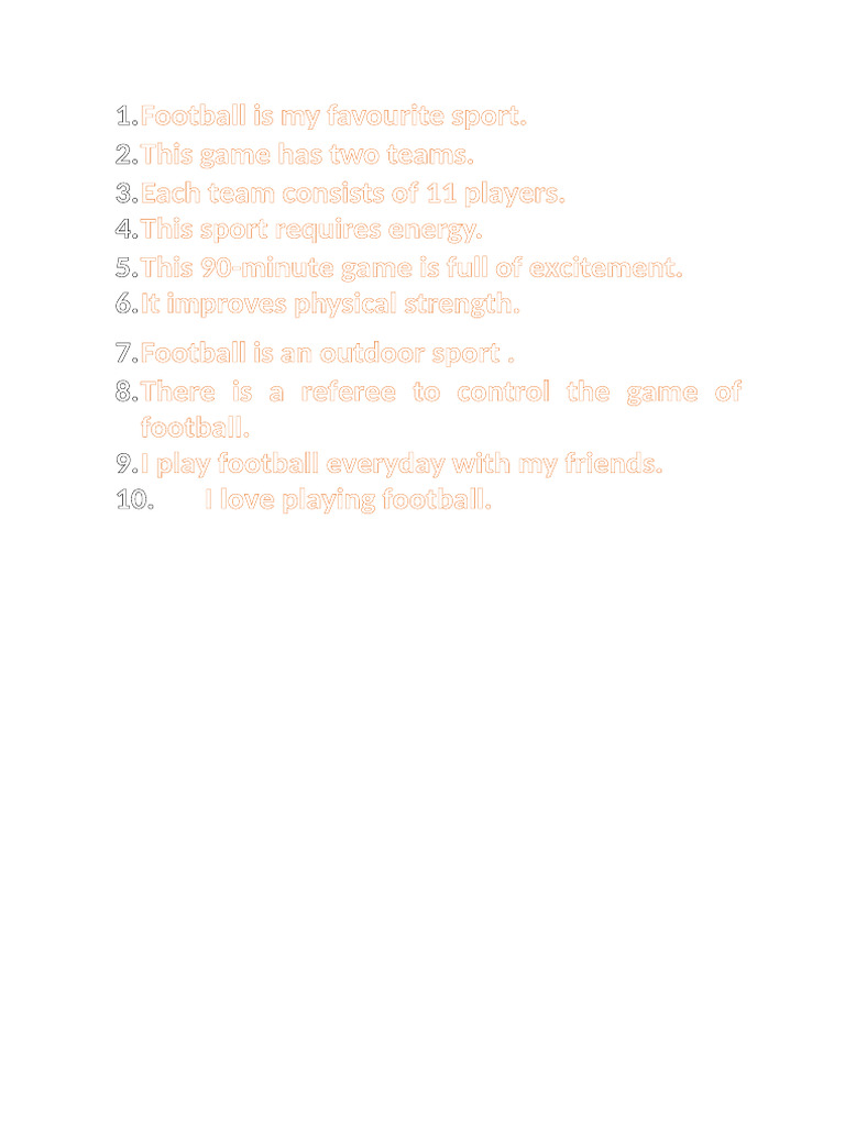 Football Is My Favourite Sport | PDF