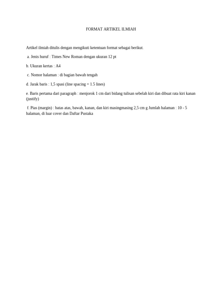 Panduan Format Artikel Ilmiah | PDF