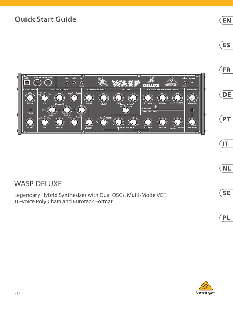 QSG Be 0718-Aaf Wasp-Deluxe WW | PDF | Electricidad | Bienes manufacturados