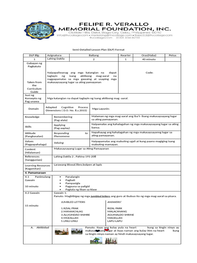 Detailed Lesson Plan (Joy) | PDF
