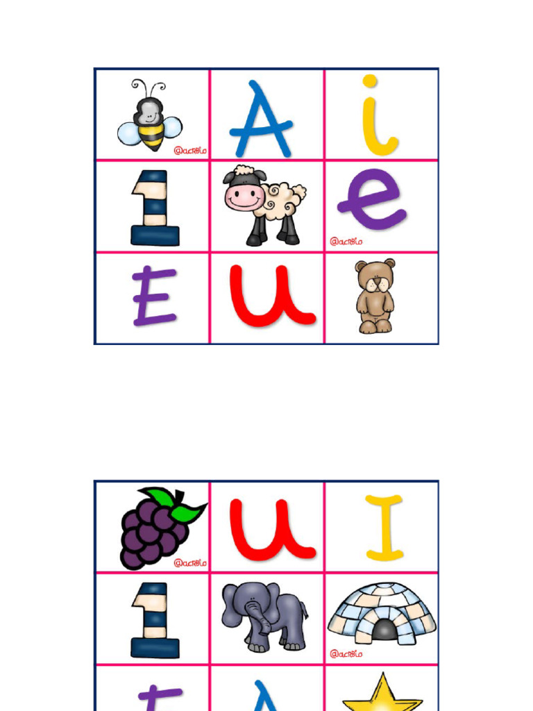 Bingo de vocales | PDF