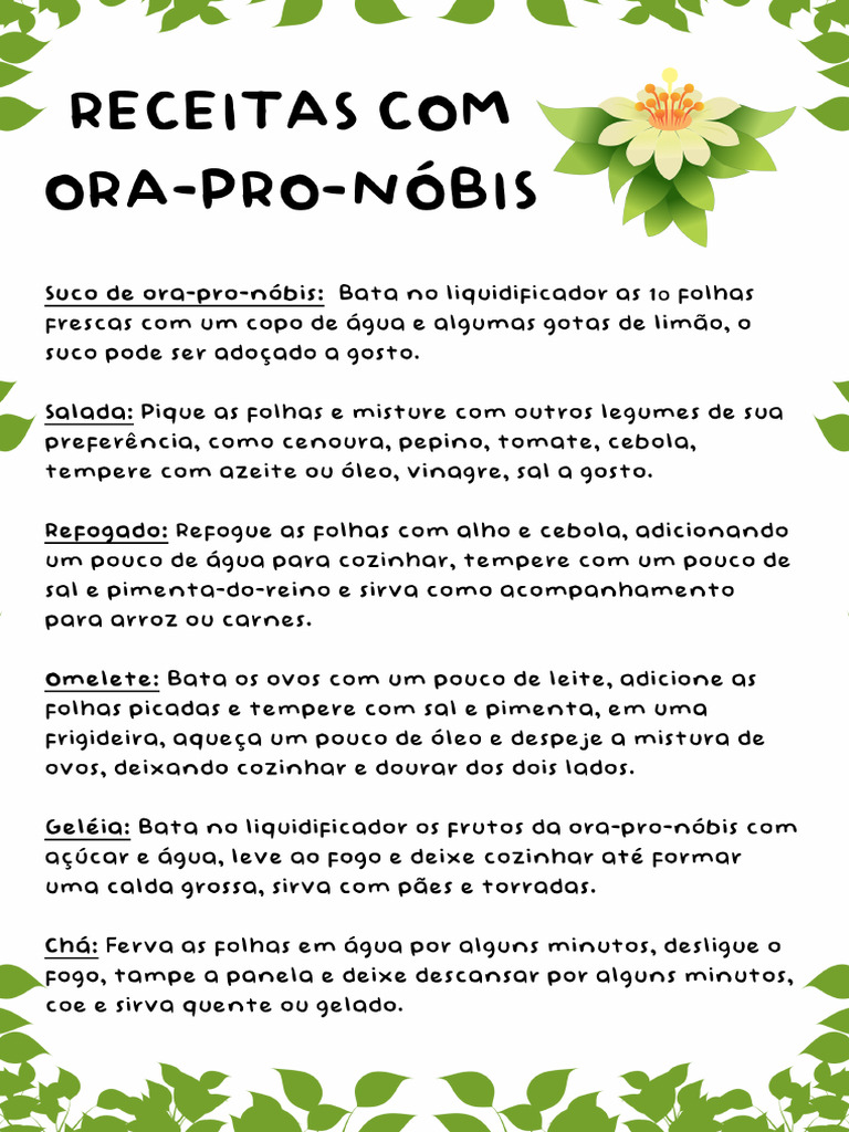 Receitas Orá-Pro Nobis | PDF