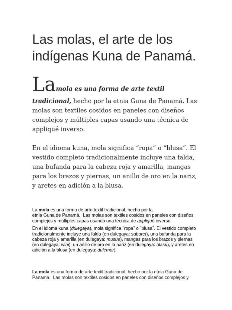 LAS MOLAS | PDF