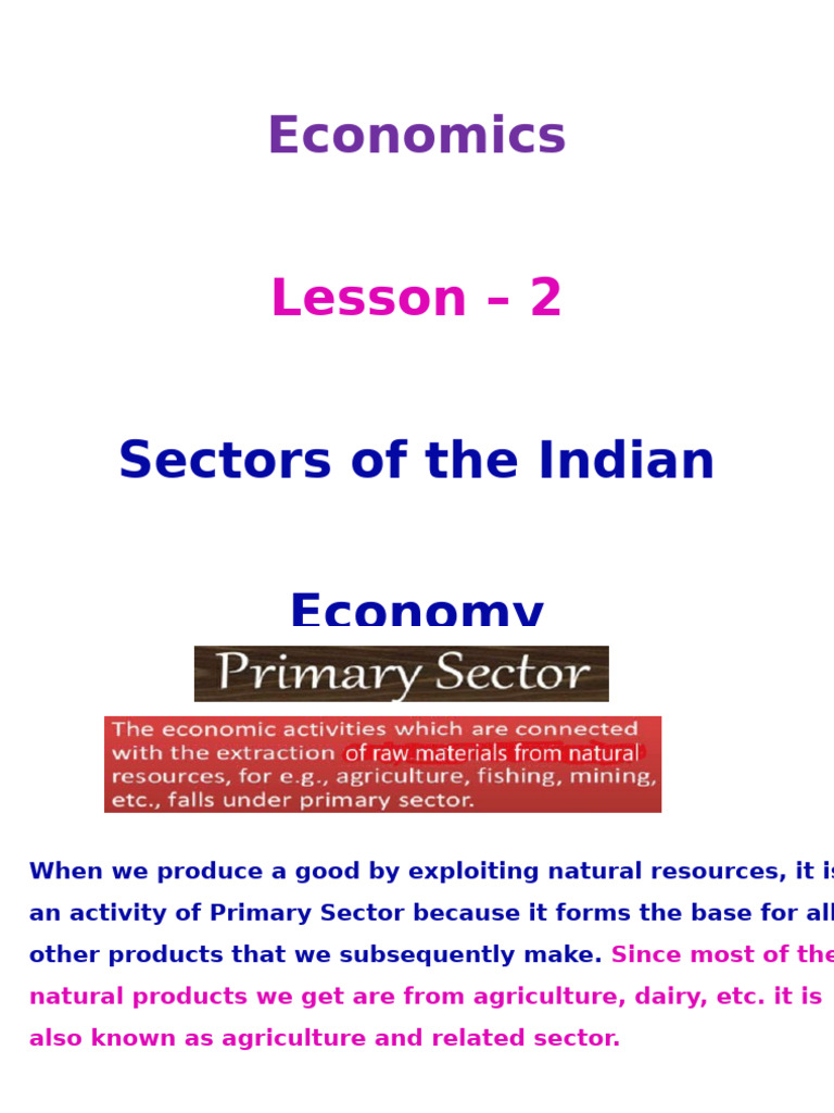 Eco_Chapter_-_2_Sectors_of_the_Indian_Economy[1] | PDF | Employment | Gross Domestic Product