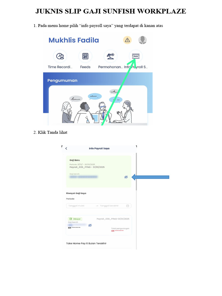 Juknis Slip Gaji Sunfish Workplaze | PDF