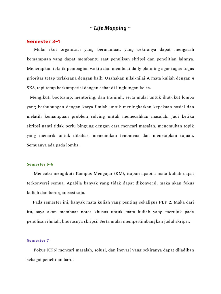 Rencana Kuliah dan Karir Mahasiswa | PDF