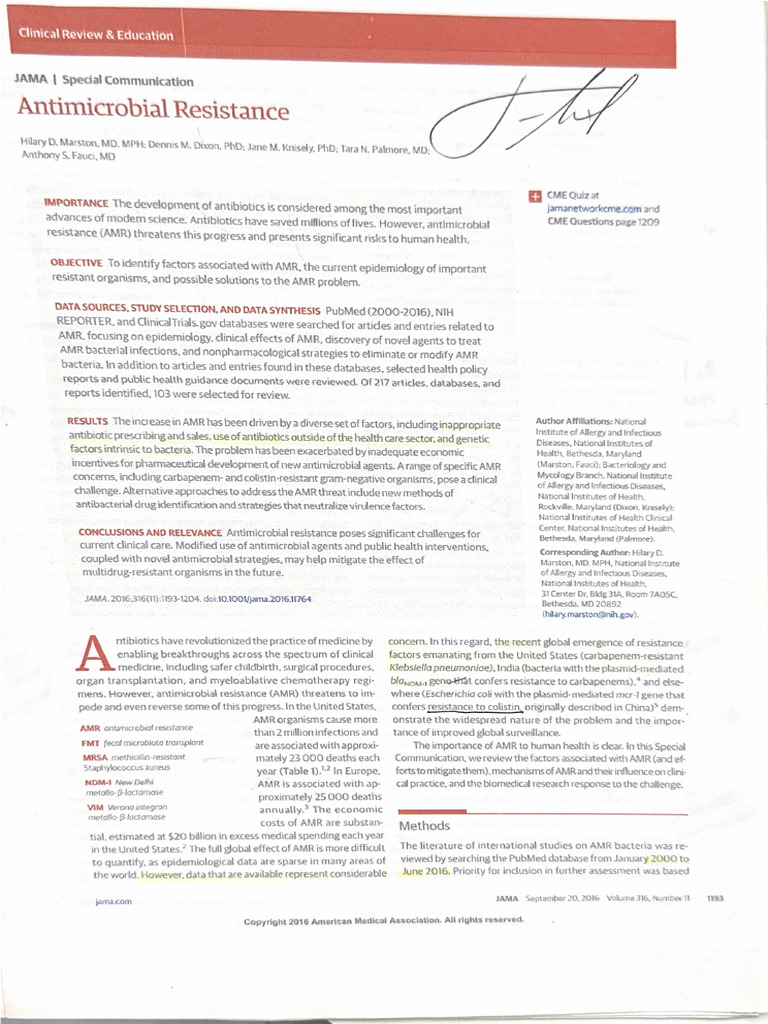 Antimicrobial Resistance | PDF