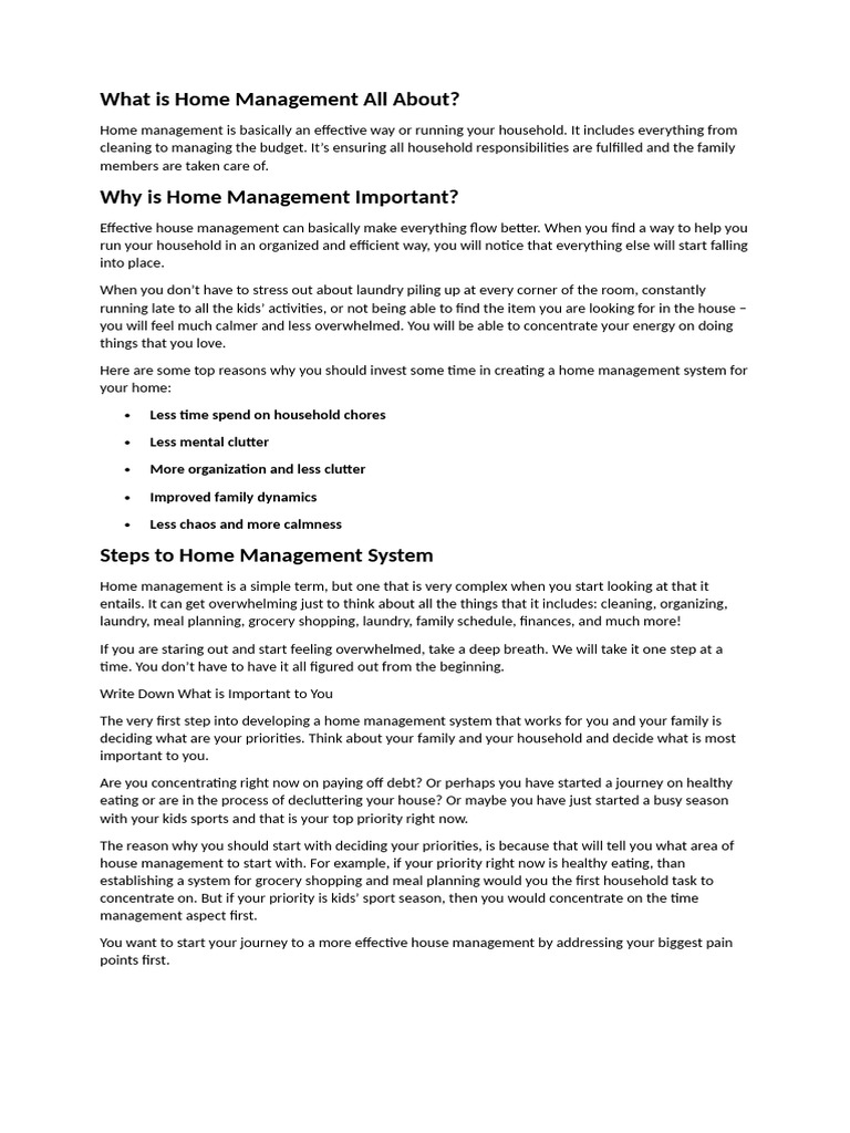 What Is Home Management All About | PDF | Automation