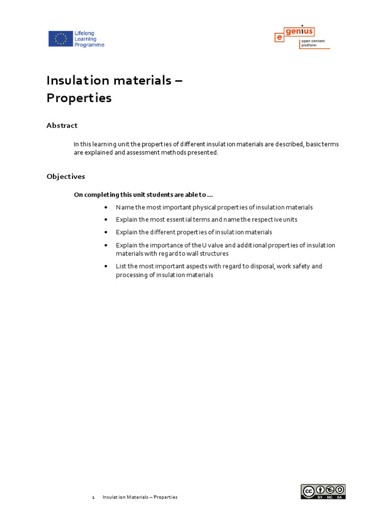 Insulation Materials - Properties | PDF | Life Cycle Assessment ...