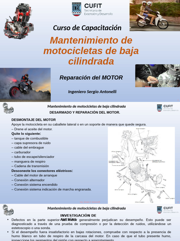 Mantenimiento y reparación de motores de motos | PDF | Pistón | Motor ...