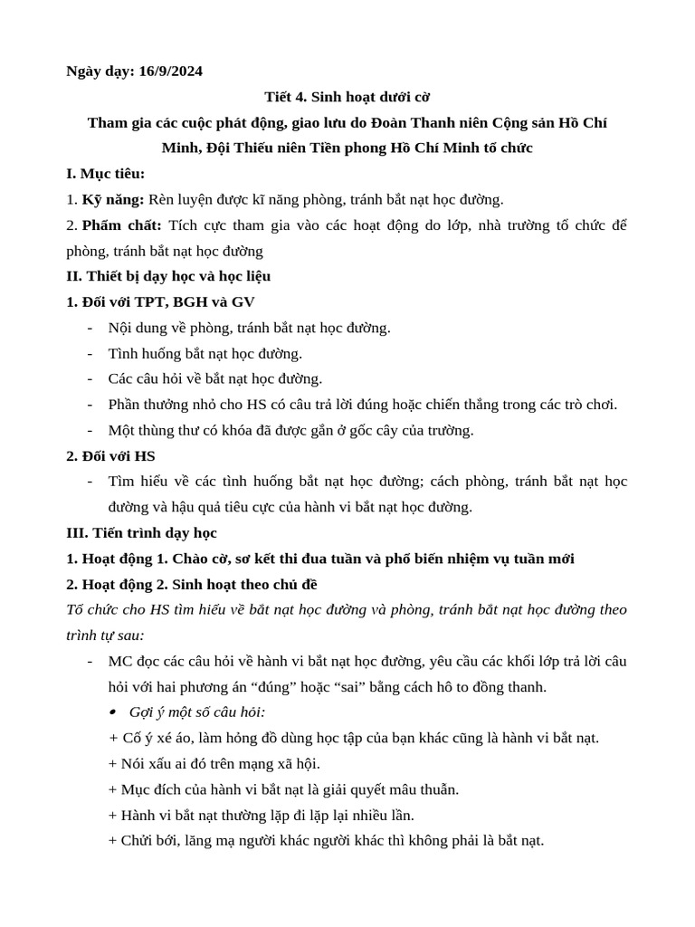 Tiết 4 HDTN 8 SHDC Tham Gia Các Cuộc Phát Động | PDF