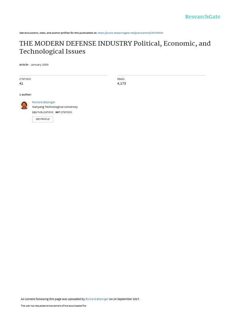 THE MODERN DEFENSE INDUSTRY Political Economic and | PDF | Arms ...