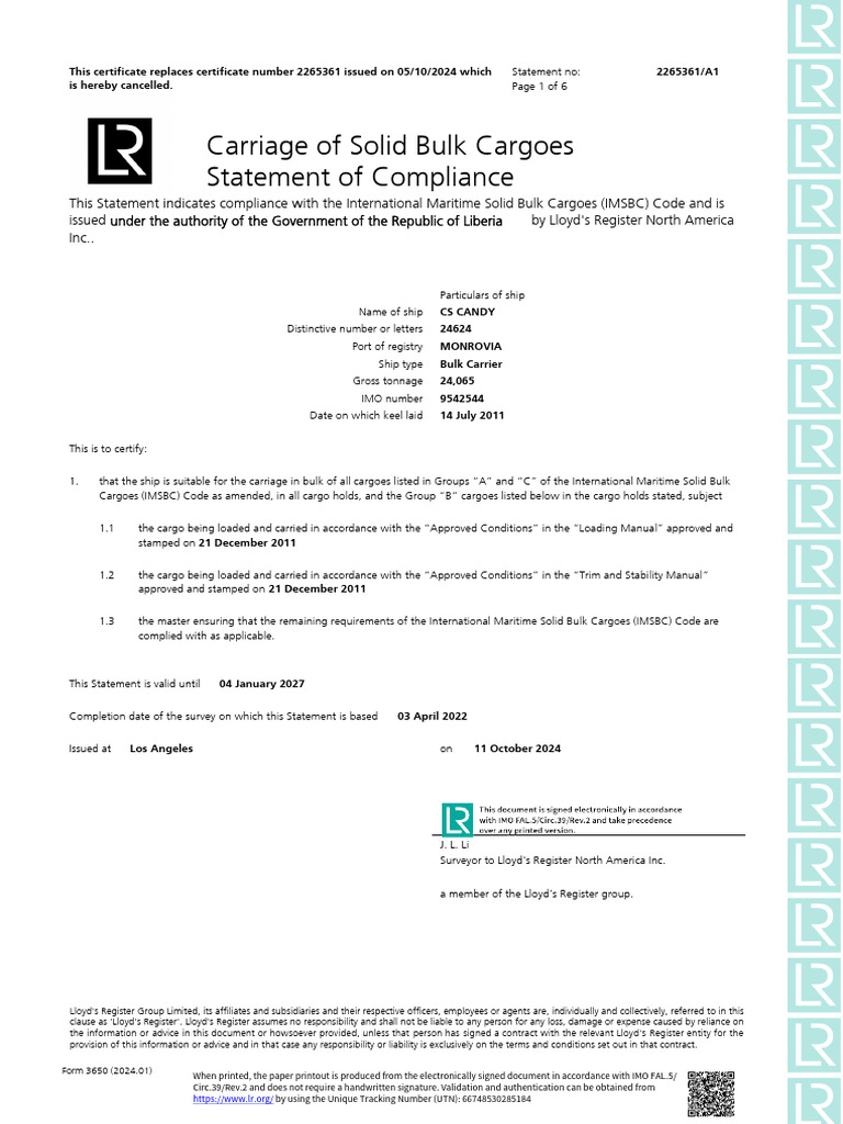 SIGNED_Carriage of Solid Bulk Cargoes Certificate-Document-Statement of ...