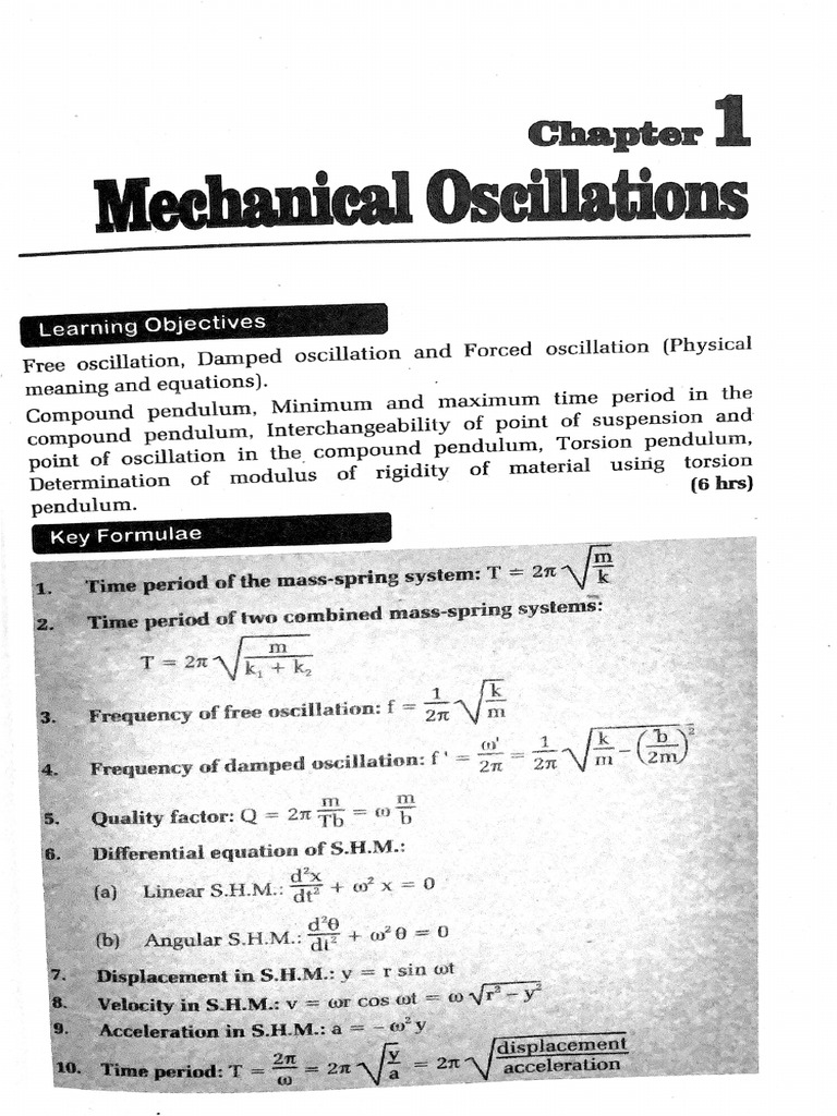 Mechanical Oscillation | PDF