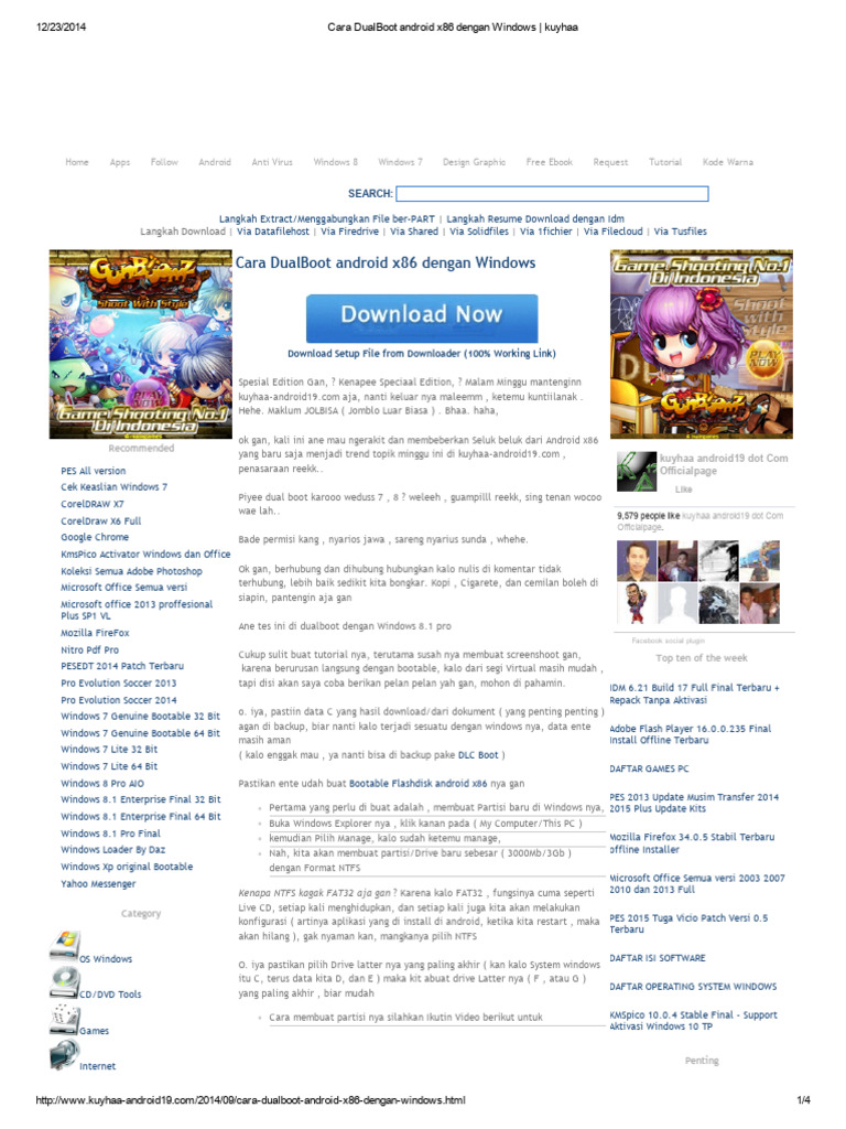 Cara DualBoot Android x86 Dengan Windows - Kuyhaa | PDF