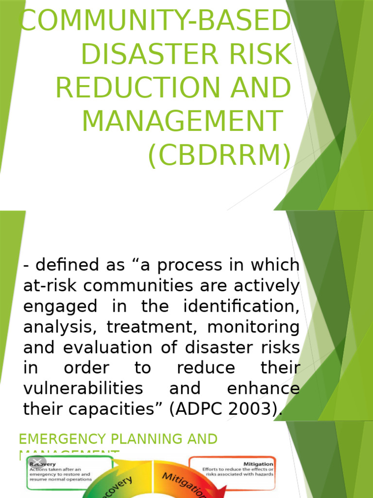 Community Based Disaster Risk Reduction and Management | PDF ...