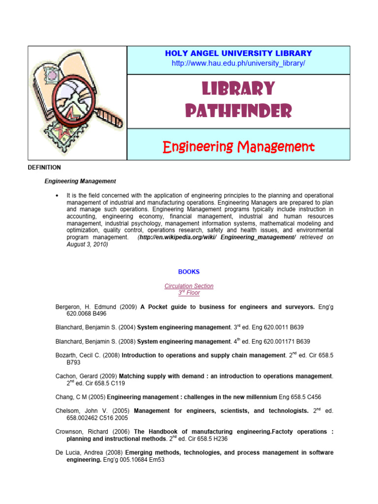 CEA - Engineering Management | PDF | Engineering | Libraries