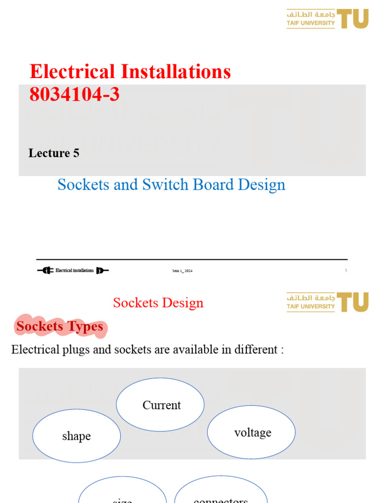 Electrical Installations: Sockets & Switchboards | PDF | Electrical Wiring | Electrical Connector