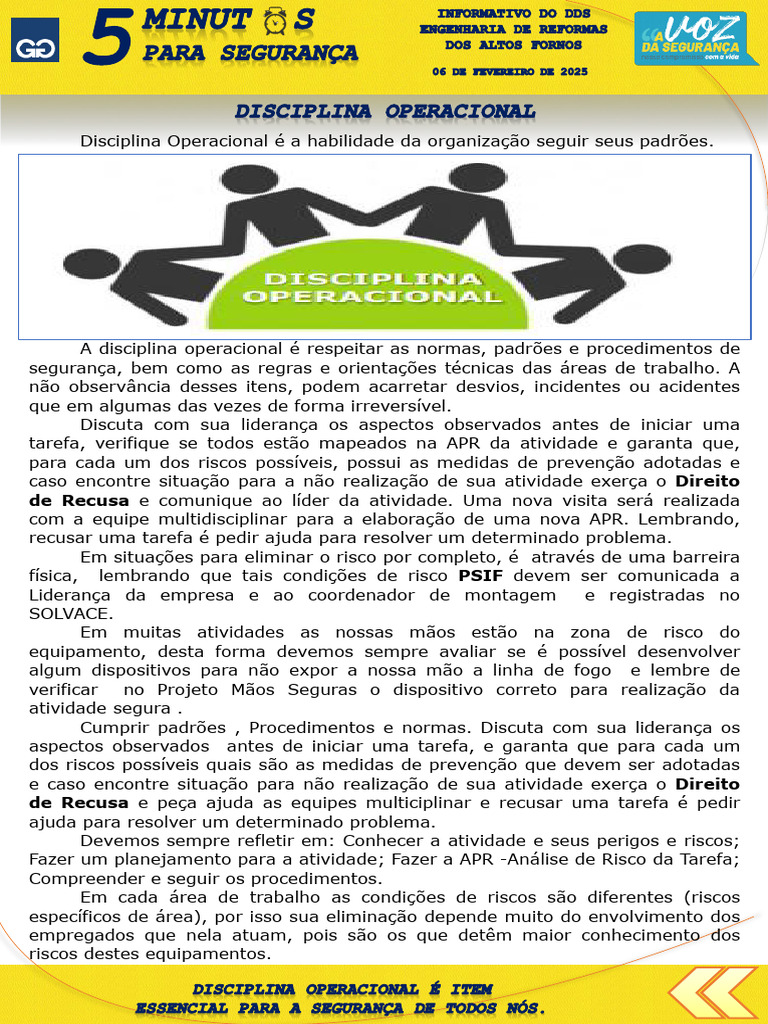 5 Minutos - Disciplina Operacional 06.02.25 | PDF