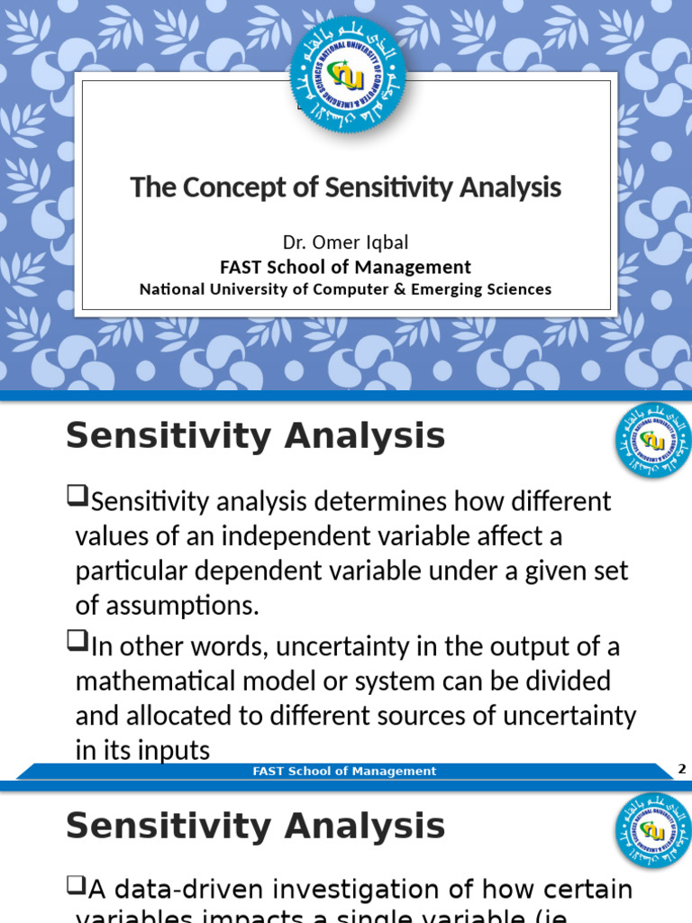 Lecture 3 - Sensitivity Analysis | PDF | Sensitivity Analysis | Applied Mathematics