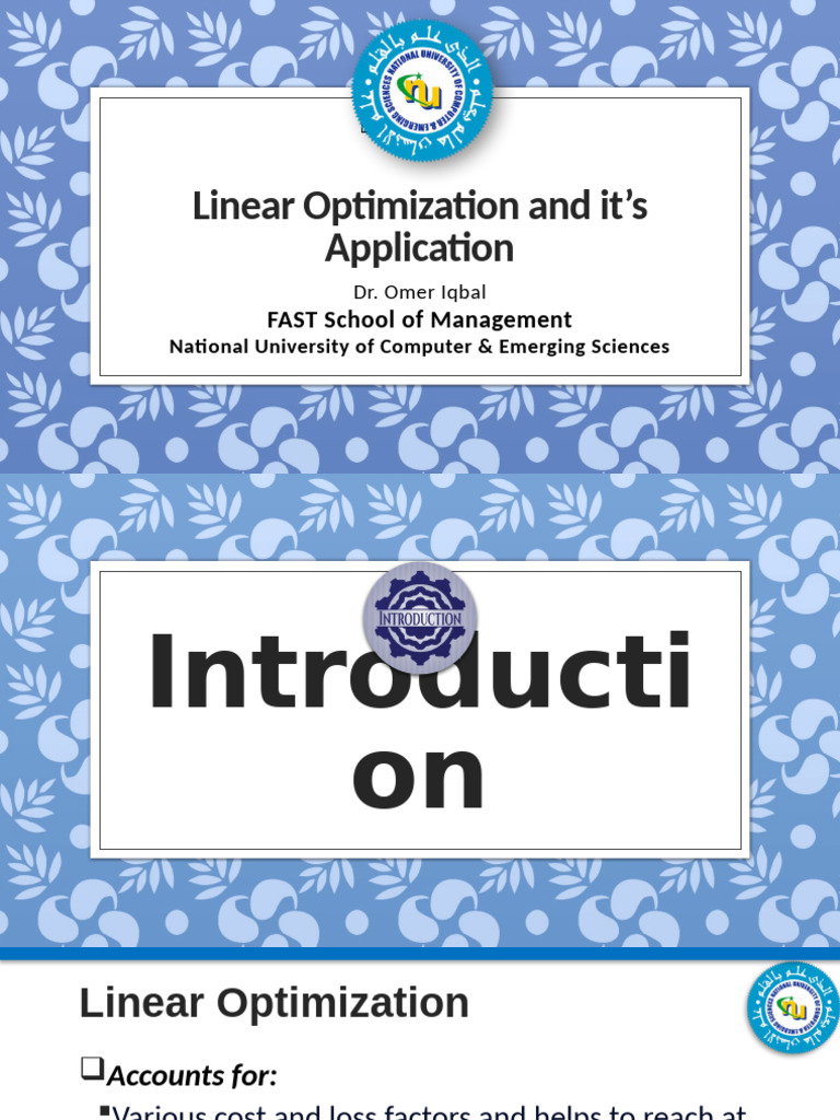 Lecture 5 - Linear Optimization | PDF | Mathematical Optimization | Linear Programming