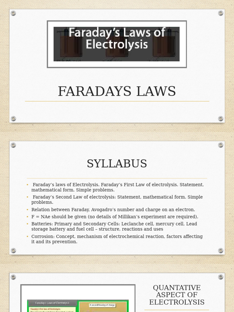 Class 12 - Electrochemistry (3) - Faradays Laws - 2023 | PDF | Electrochemistry | Anode