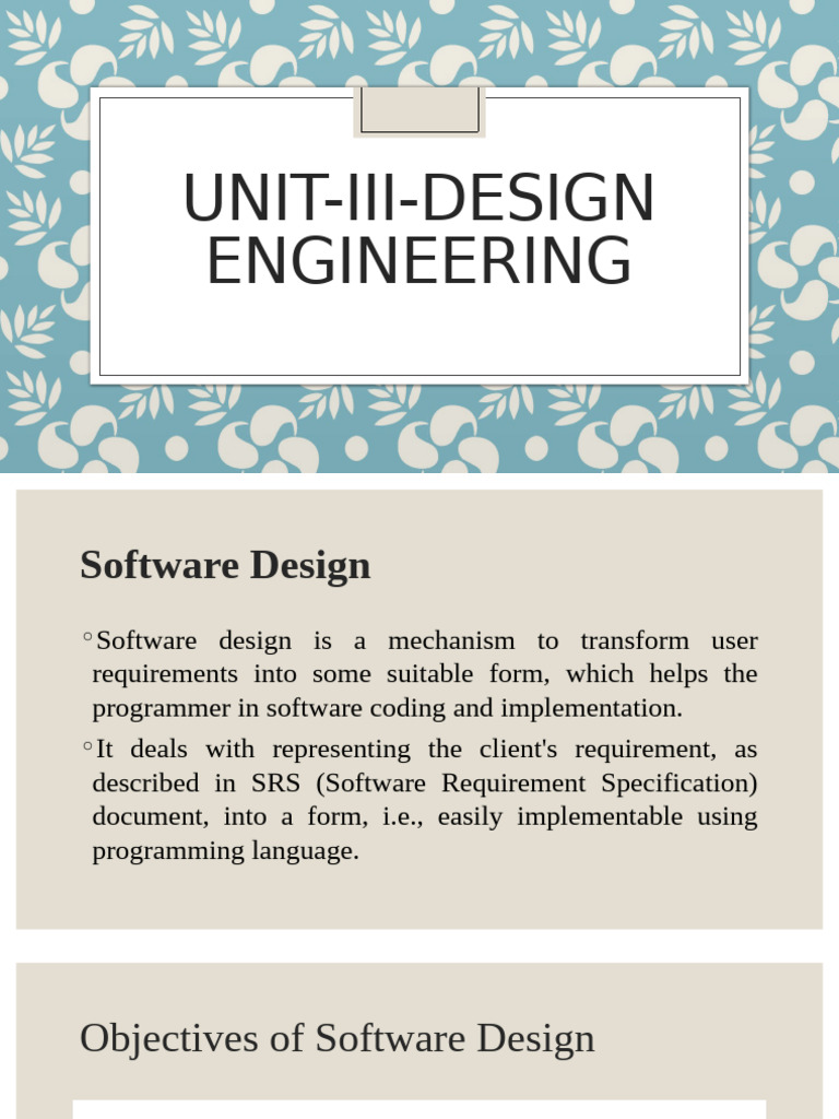UNIT - III - Design Engineering | PDF | Class (Computer Programming) | Software Architecture