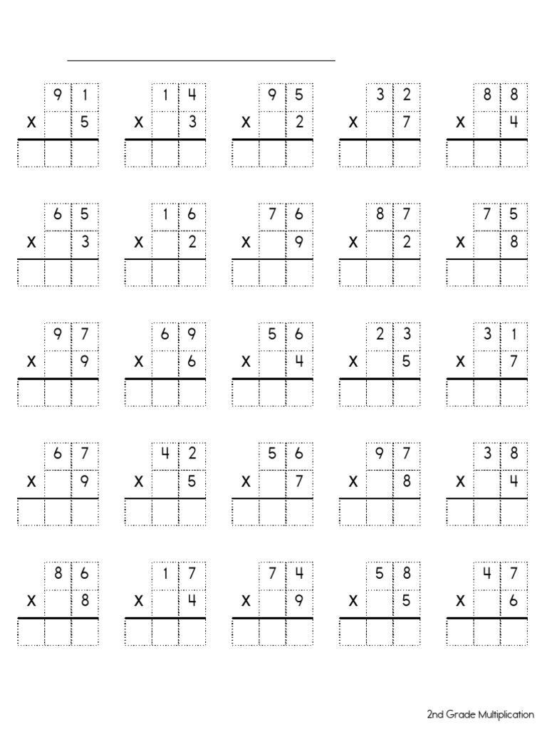 Multiplication Worksheets 2digit by 1digit | PDF