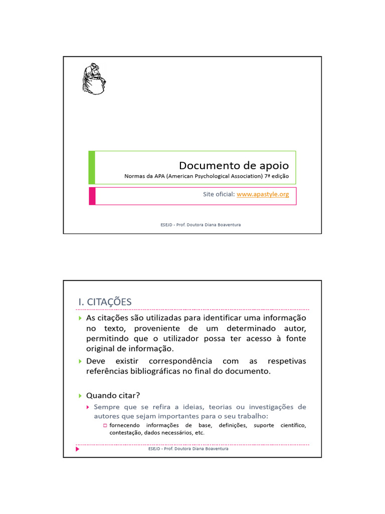Normas APA - 7ed - ESEJD - 2024 | PDF | Citação | Bibliografia