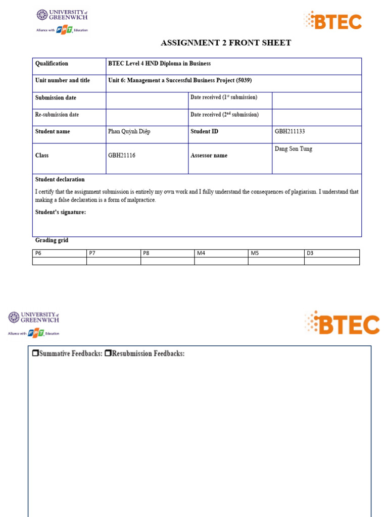 5039 - Assignment 2 - Dieppqgbh211133 - Frontsheet | PDF | Vietnam | Customer