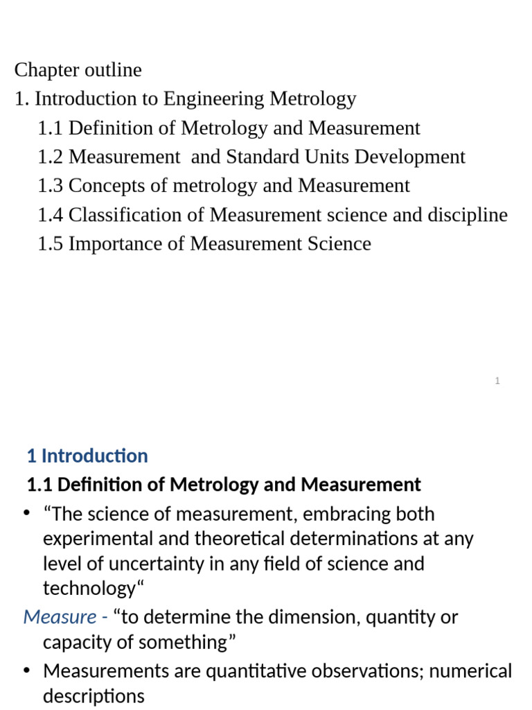 Introduction to Engineering Metrology | PDF | Measurement | Metrology