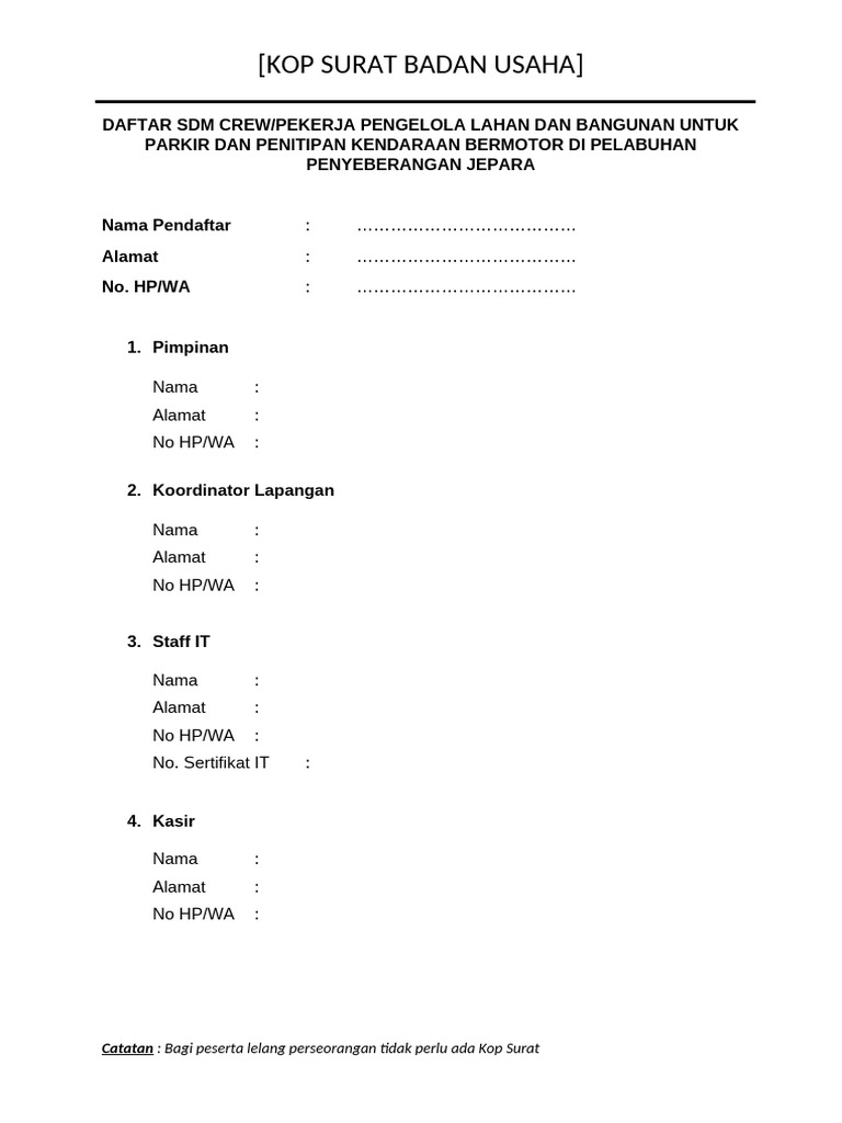 Daftar SDM Crew 2025 | PDF
