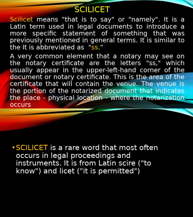 Understanding Scilicet in Legal Context | PDF