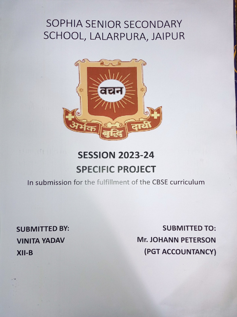 Accounts Specific Project Class 12 | PDF