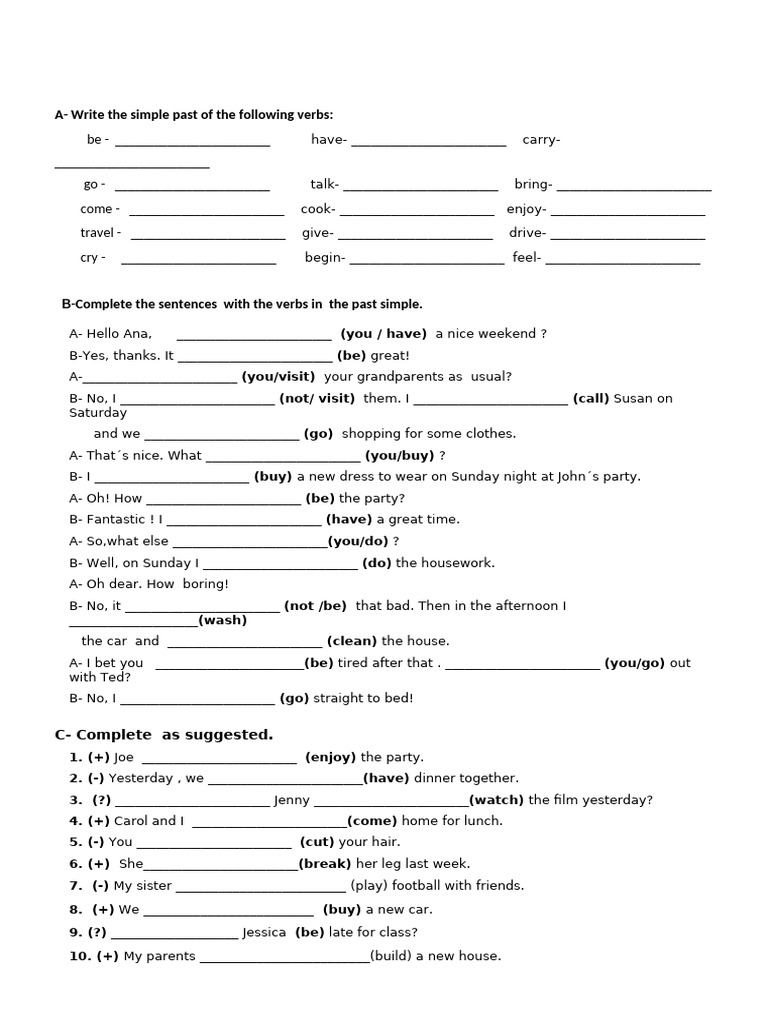 Simple Past Test Exercise | PDF