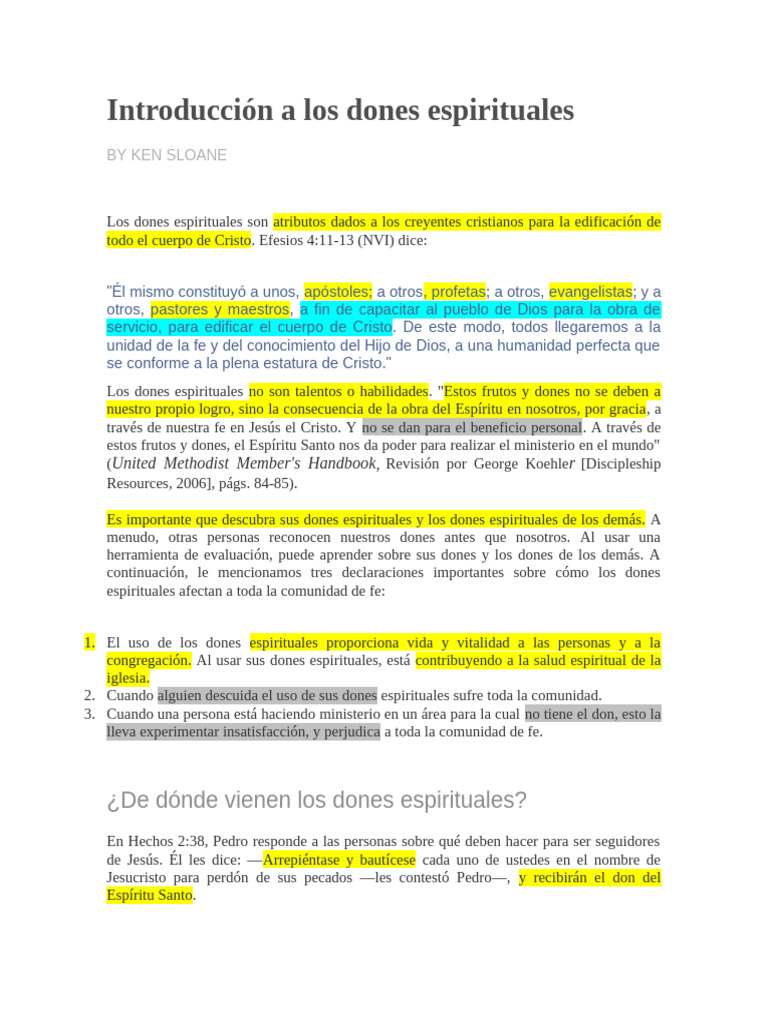 Los 21 Dones Espirituales en la Biblia | PDF | Fe | Cristo (título)