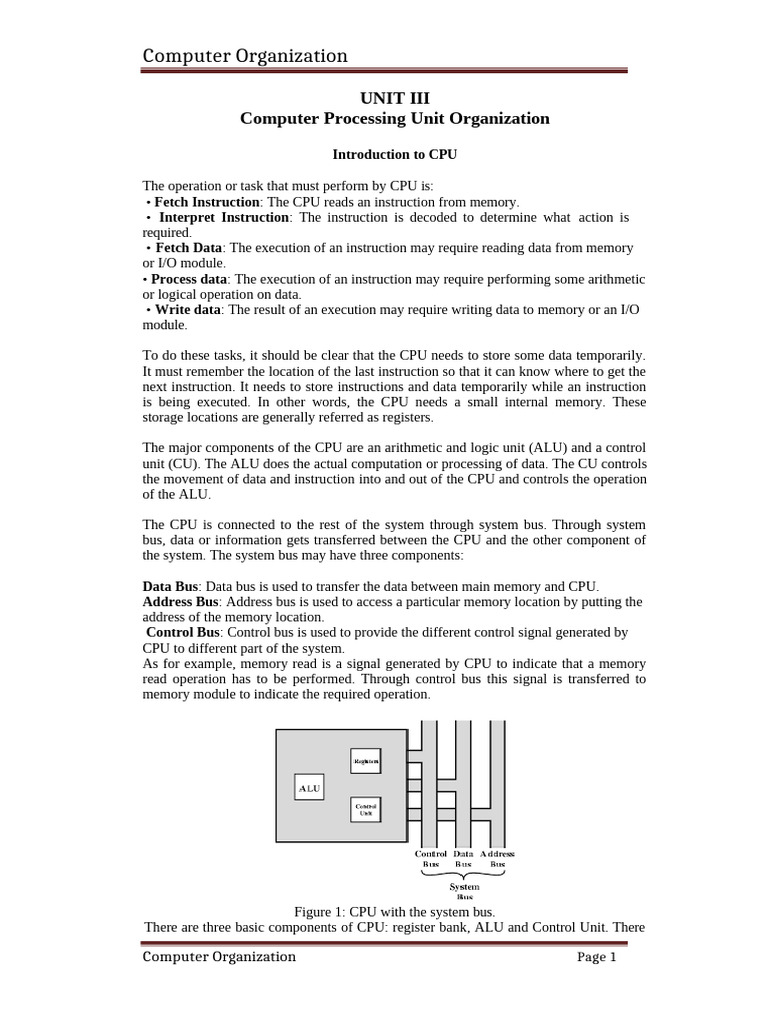 Computer Organization - U-2 | PDF | Input/Output | Central Processing Unit