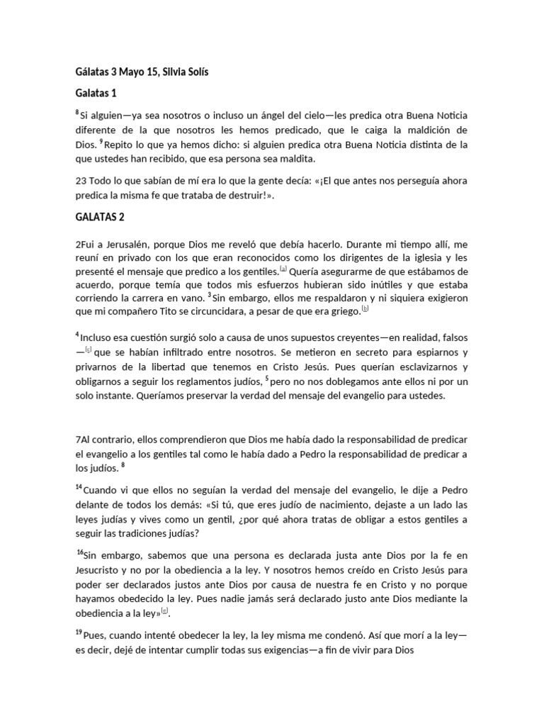 Devo Galatas | PDF | Jesús | Dios