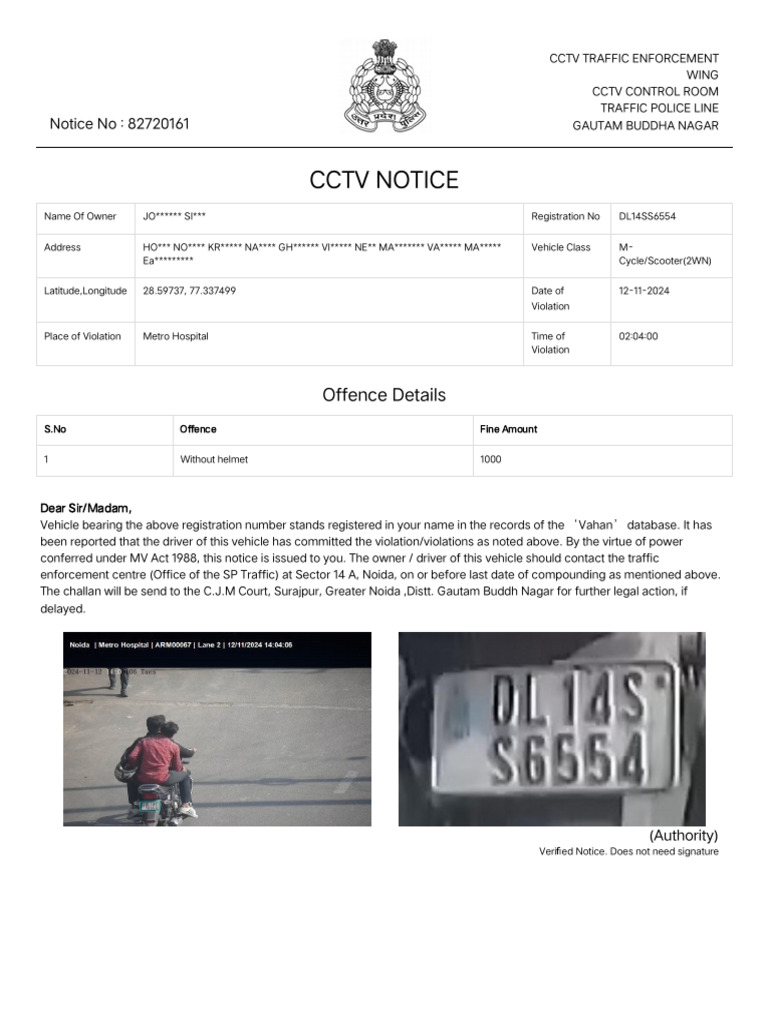 Notice | PDF | Law Enforcement | Crime & Violence