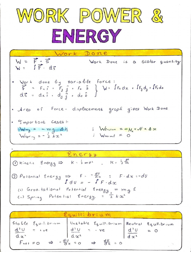 Work Power & Energy | PDF