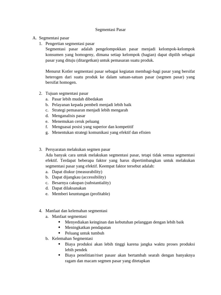 Panduan Lengkap Segmentasi Pasar | PDF