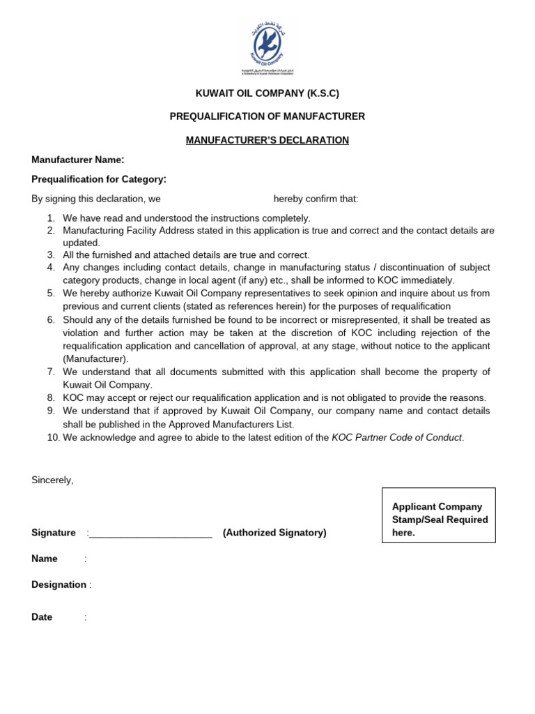 9 Manufacturersdeclaration | PDF