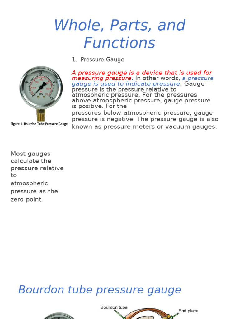 Whole, Parts, and Functions - Worksheet - Mechanics | PDF | Pressure Measurement | Pump